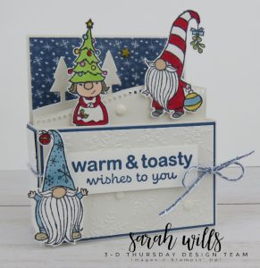 3-D Thursday is here with a Box Card featuring Gnome for the Holidays ...